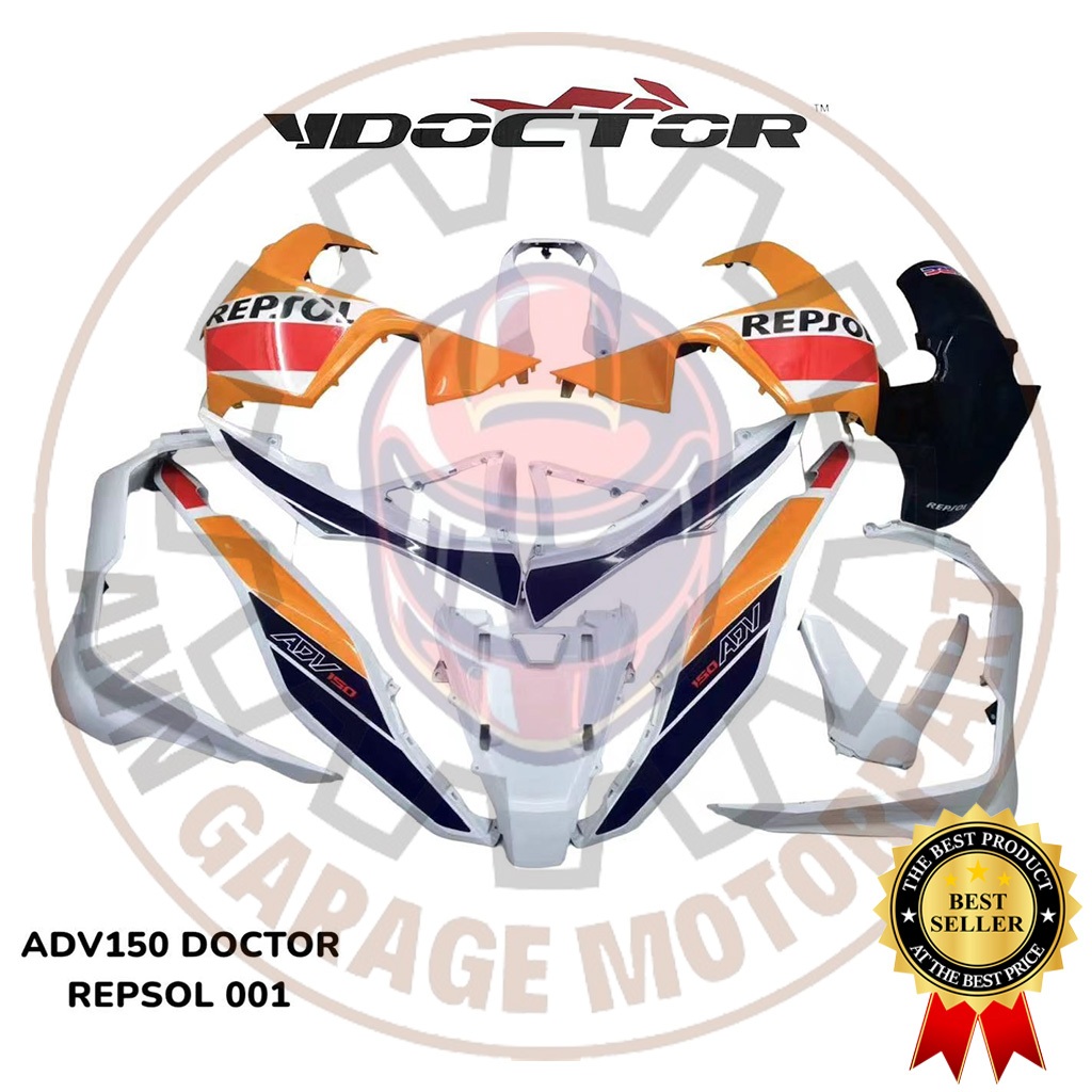 COVERSET BODYSET HONDA ADV150 ADV 150 DR REPSOL 001 STICKER SIAP TANAM ...