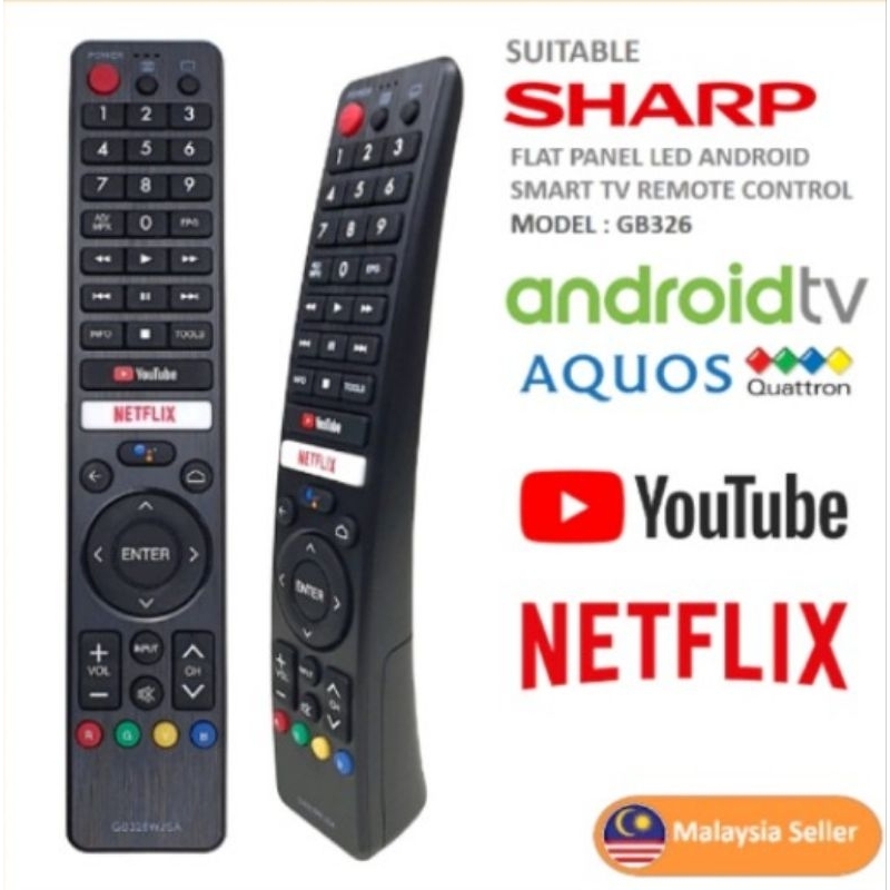 #👍🎈Sharp remote control Netflix Android smart tv👍🎈(USED) | Shopee Malaysia
