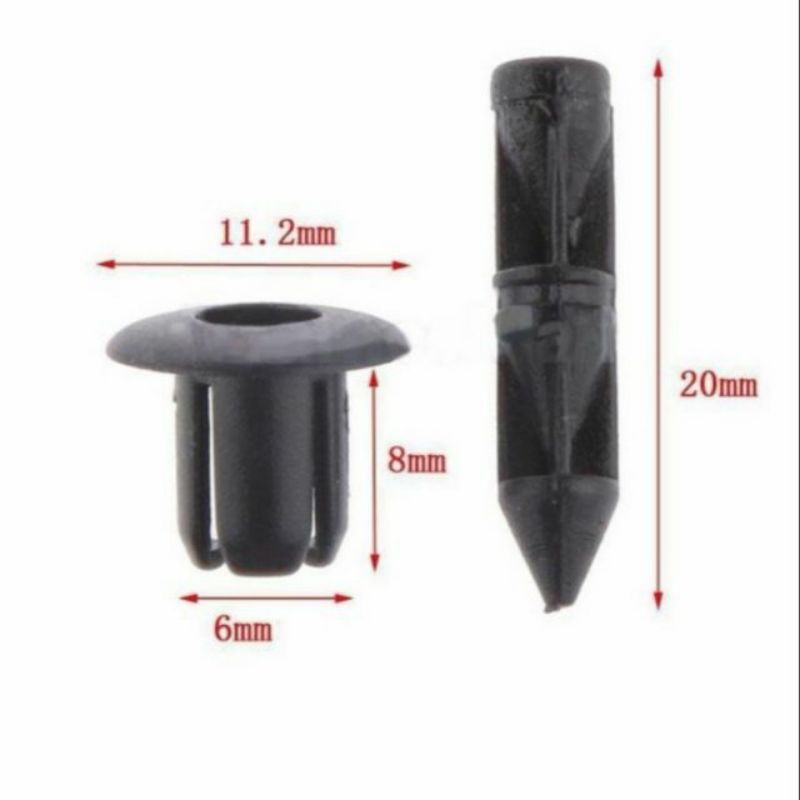 100PCS MOTORCYCLE Clip Rivet Y15 R25 R15 RS150 LC135 NVX NMAX XMAX ...