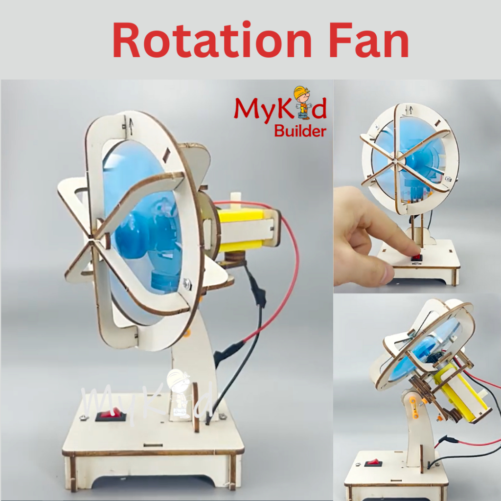 RBT Kipas Berputar Kipas Pusingan DIY Fan Assembled Wooden Puzzle Model ...