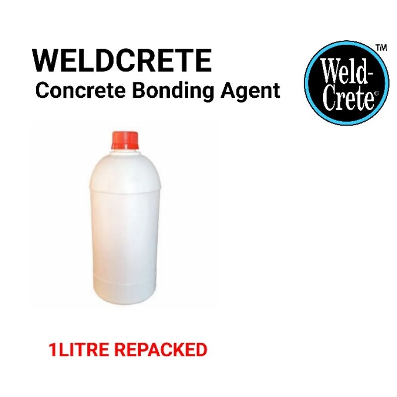 WELDCRETE (1LITRE REPACKED) Concrete Bonding Agent for cement plaster and cementitious mixes ...