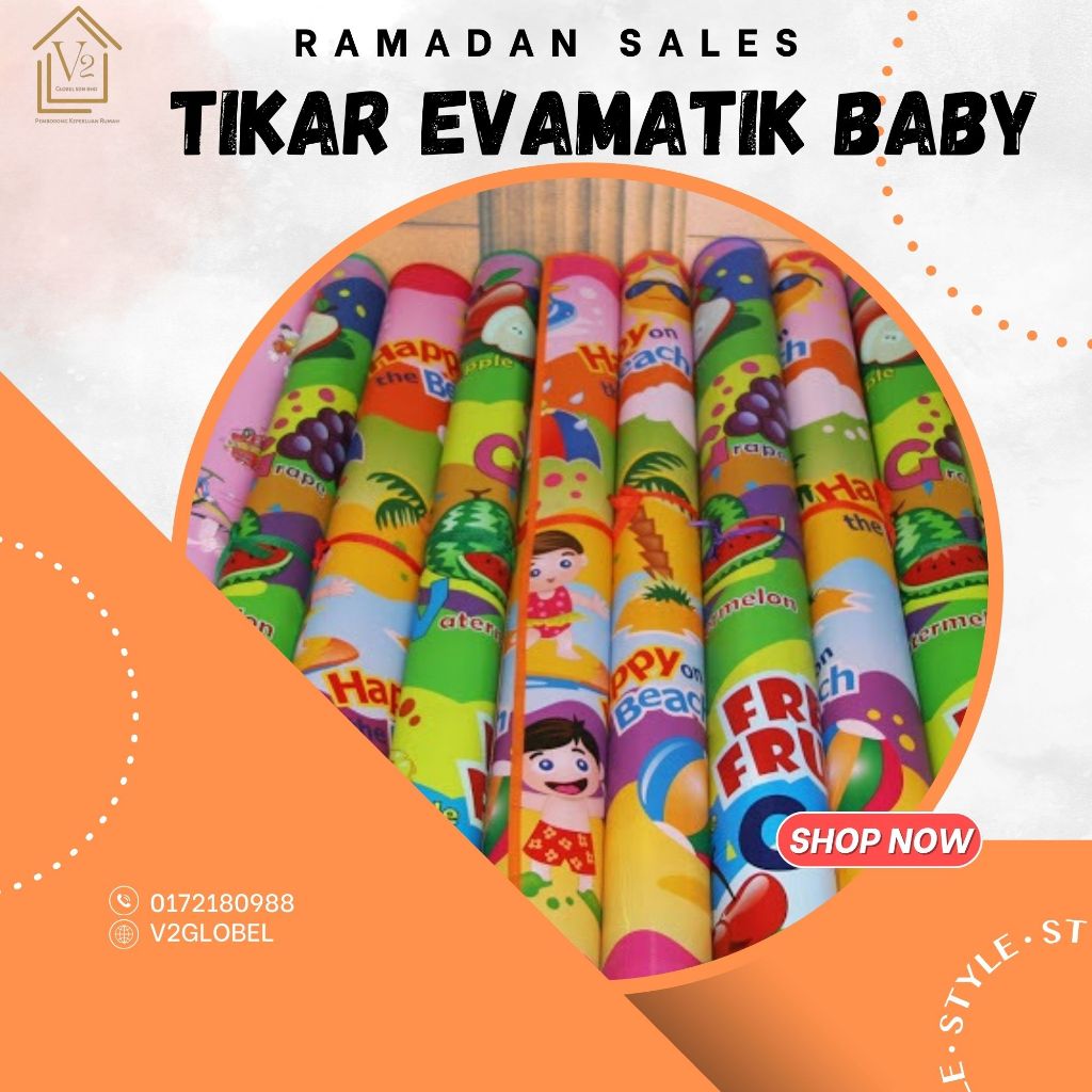 Harga borong Tikar Getah Evamatik TIKAR Playing Mat Baby Tikar berkelah ...