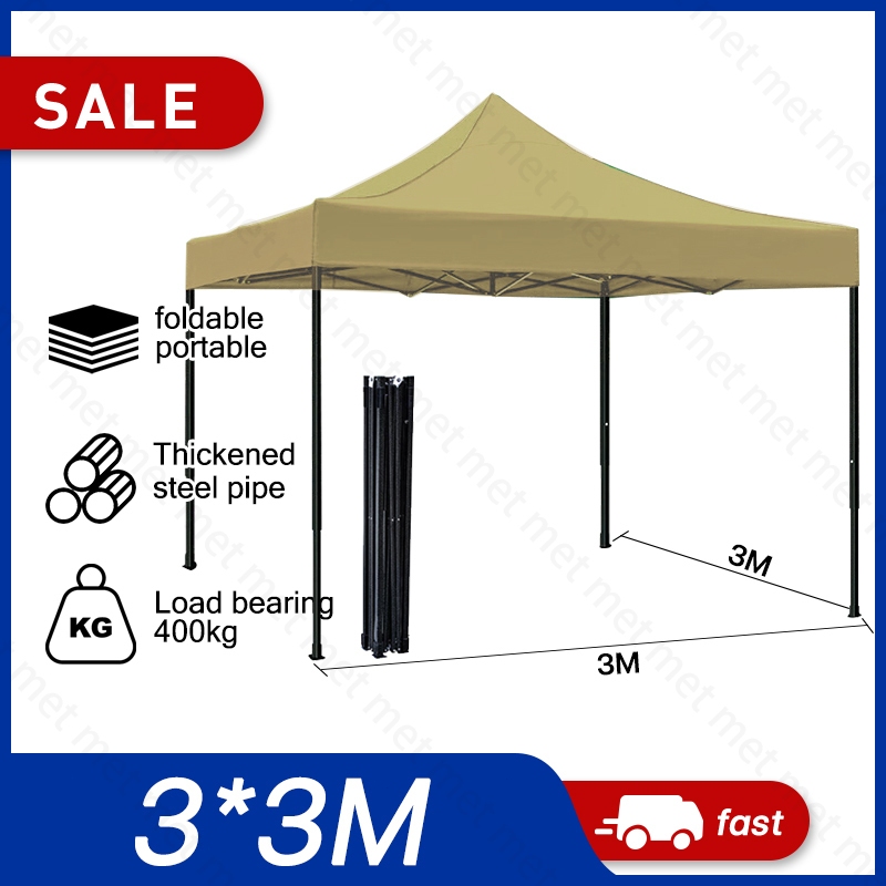 Khemah 10x10 Folding Canopy Tent Retractable Kanvas Kanopi Night Market ...