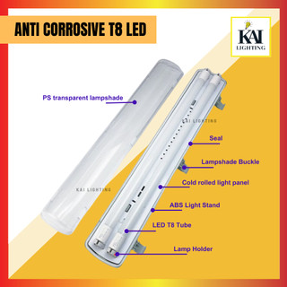 LED T8 Waterproof Casing Fitting 2FT 4FT Single Double Anti corrosive ...