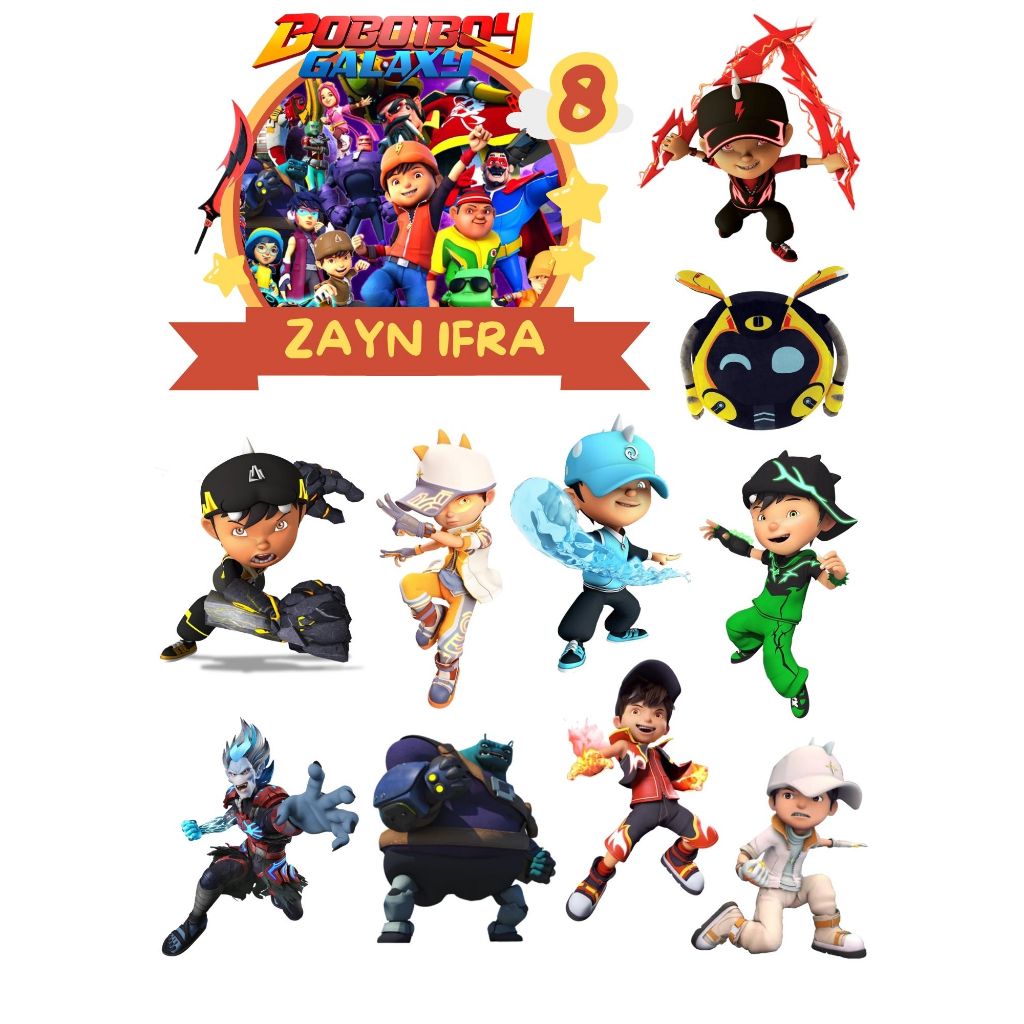 Boboiboy Galaxy Custom Topper Birthday Cake | Shopee Malaysia