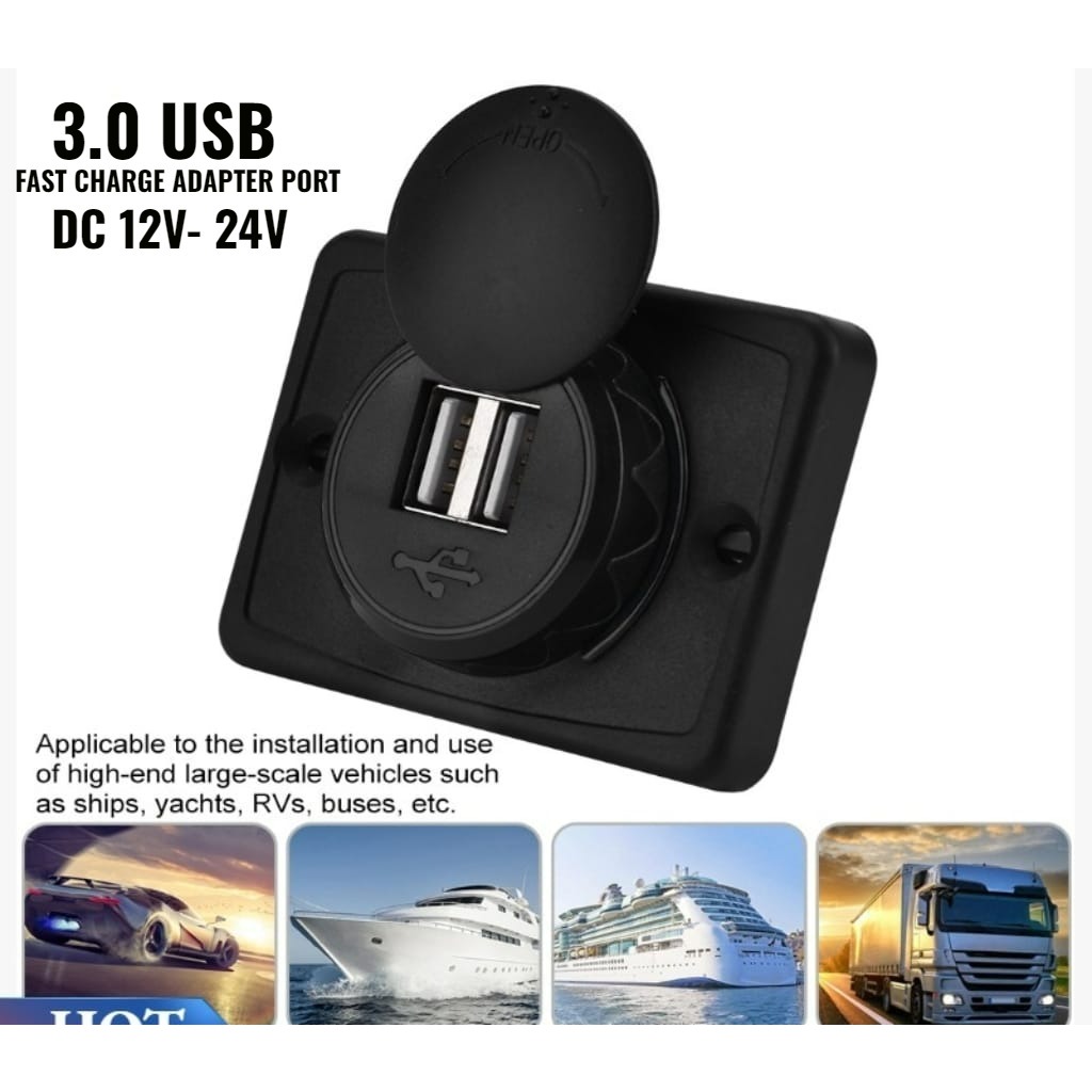 Universal Car Bus Truck Lorry USB Charger Socket Panel Port Adapter 12V ...