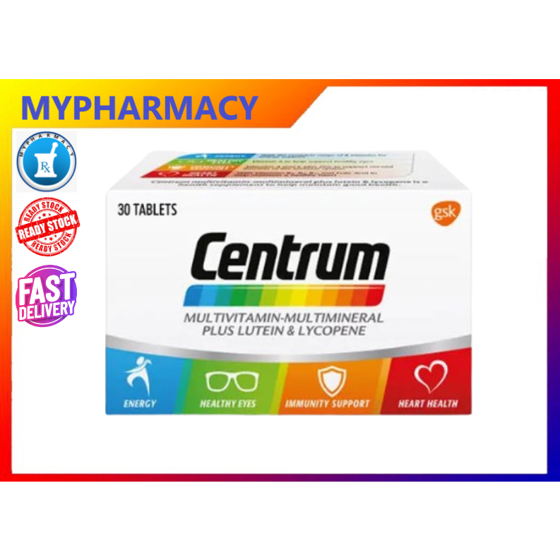 Centrum Multivitamin-Multimineral Plus Lutein & Lycopene Tablets 30'S ...