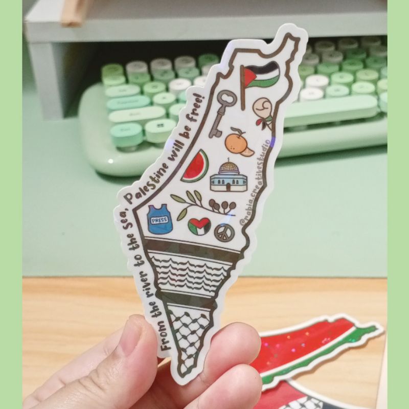 PALESTINE Map Sticker (PP Hologram/Waterproof) | Shopee Malaysia