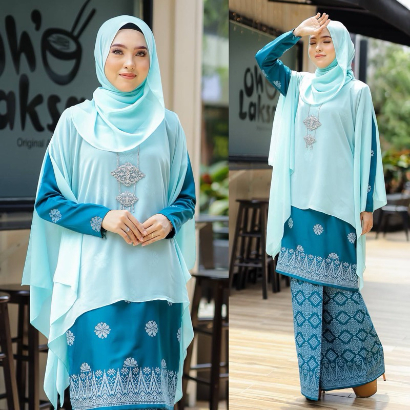 36 - 56 | Queen Kurung Moden Songket Printed . Cape Kurung . Muslimah ...
