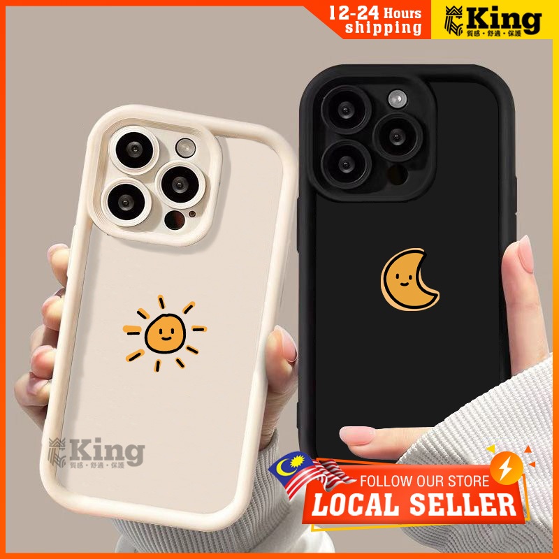 For iphone 17 16 15 Pro Max Phone Case The sun and moon smile 12 13 14 ...