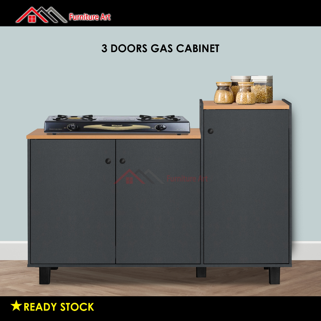 Kitchen Cabinet /Almari Dapur Gas/ Gas Cabinet With Tiles Top / Rak ...