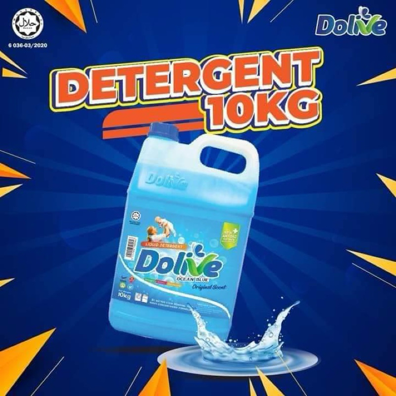 Sabun basuh baju Dolive Liquid detergent softener anti bacteria 3in1 10kg | Shopee Malaysia