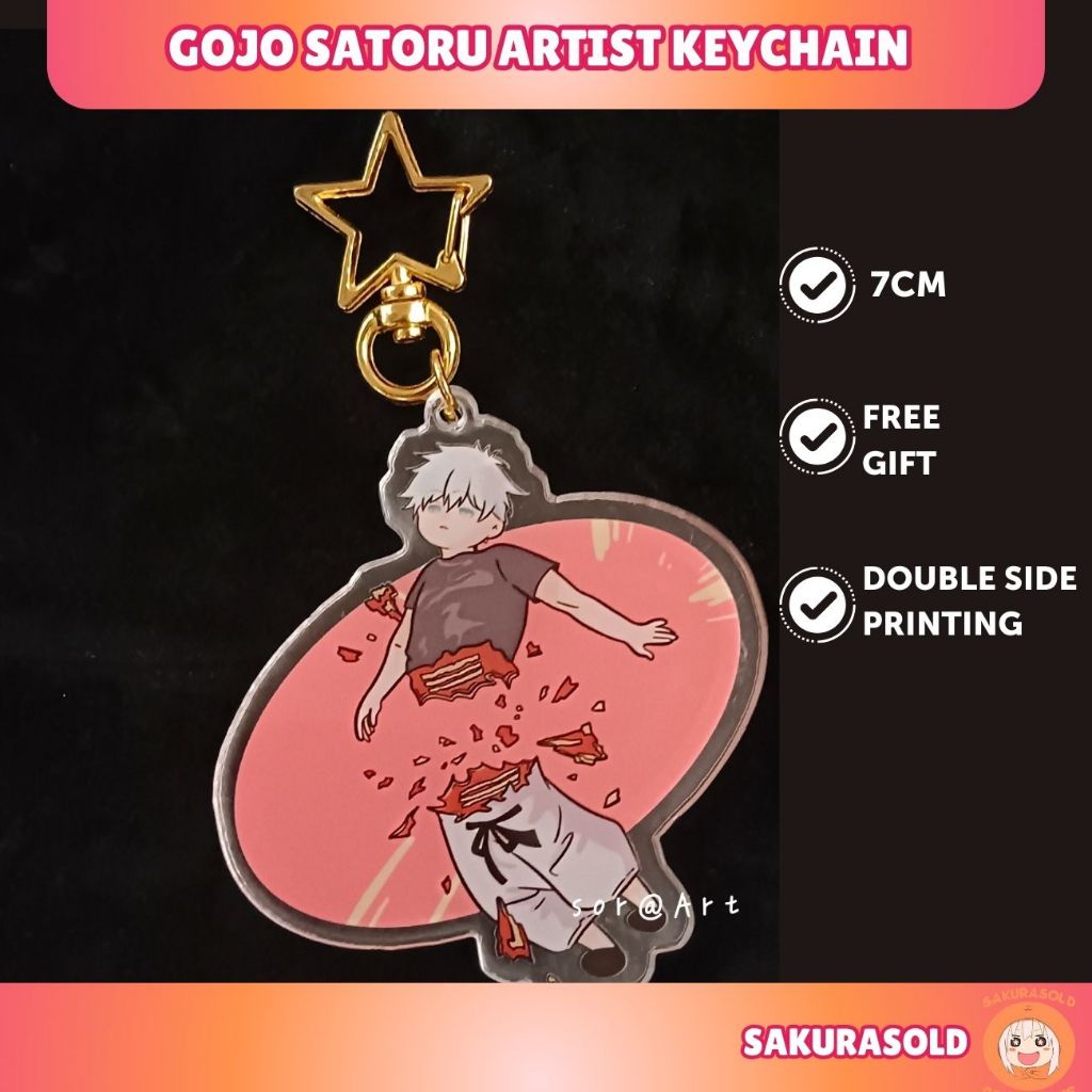 Jujutsu Kaisen Keychain Satoru Gojo Keychain Jujutsu Gojo Double Layer ...