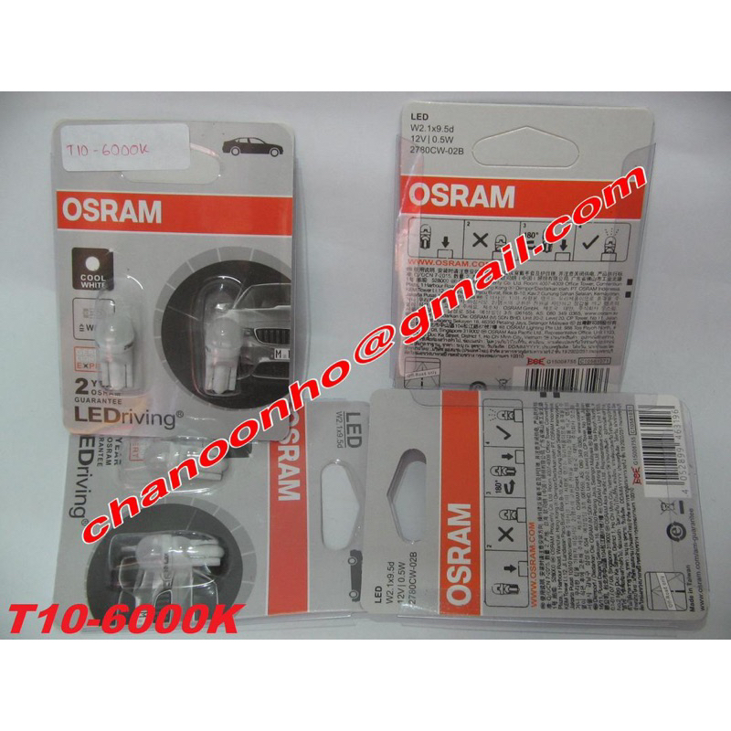 Osram T10 W5W Cool White LED 4090 6000K 12V | Shopee Malaysia
