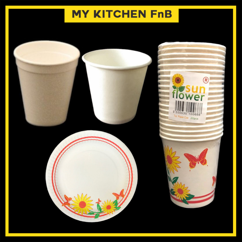 [Kitchen FnB] Disposable Paper Cup and Plate Pinggan Cawan Kertas ...