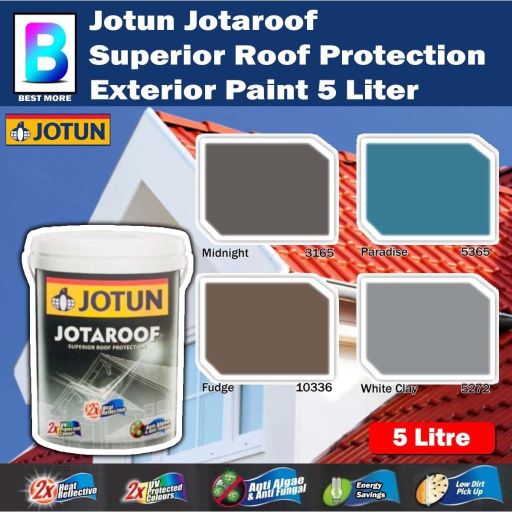 JOTUN Jotaroof Roof Protection Exterior Paint 5 Liter Midnight 3165 ...