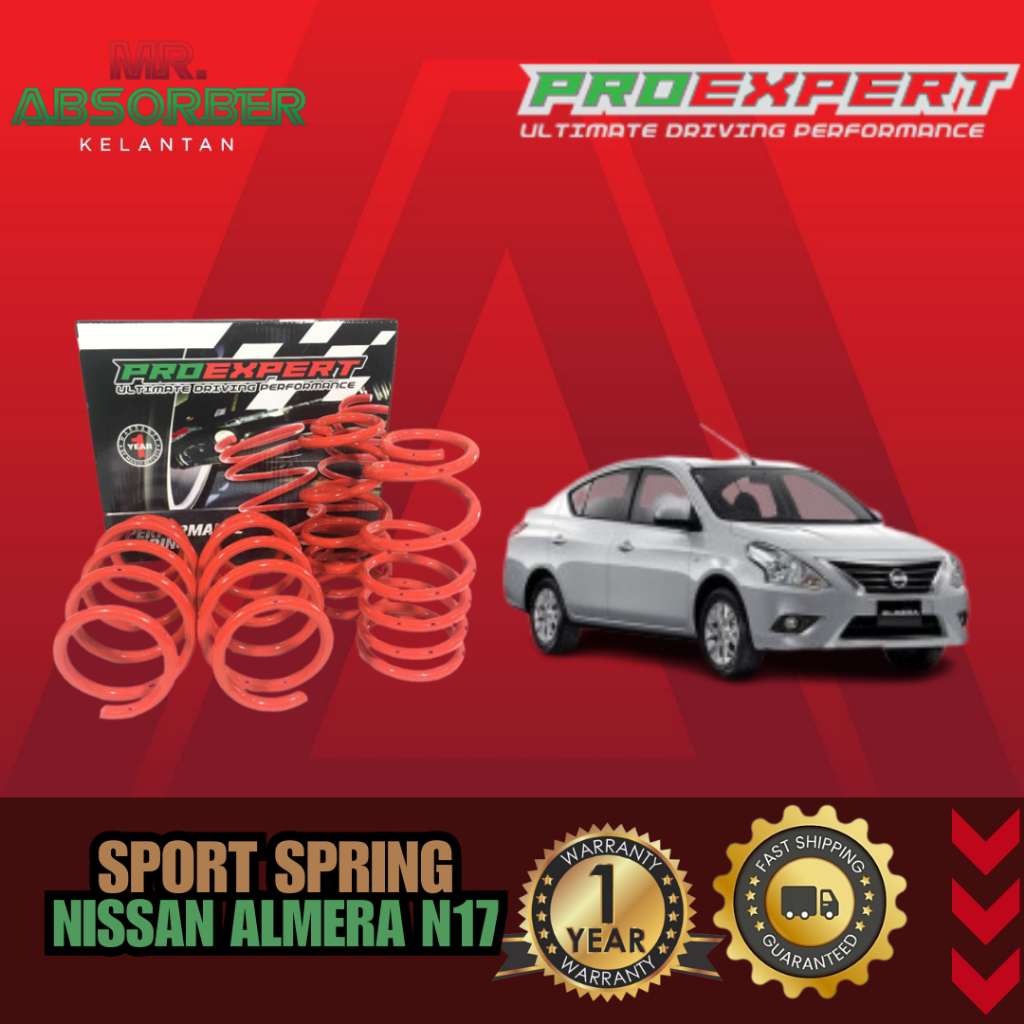 NISSAN ALMERA N17 Spring sport proexpert/absorber heavy duty | Shopee ...