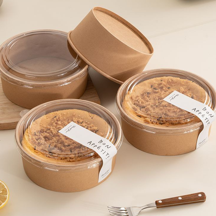 RORA - (10 Pcs) Disposable Kraft Brown Paper Bowls with lid l Laksa ...