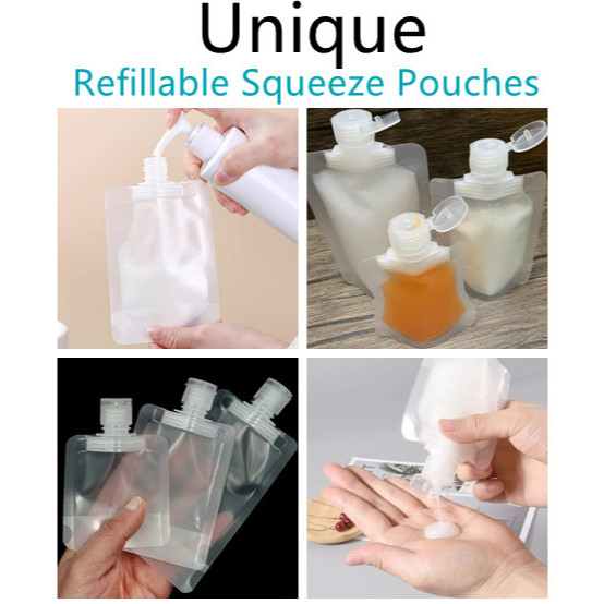 [READY STOCK] Refillable Empty Squeeze Pouches Containers Flip Cap for ...
