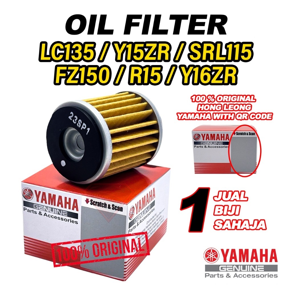 (100% Original) YAMAHA OIL FILTER Y15ZR / Y16 ZR / LC135 / L115 lagenda ...
