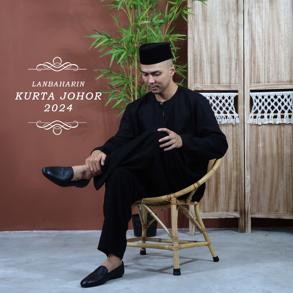 Lanbaharin Kurta Men's Linen Cotton Long Sleeve Shirt Raya 2024 ...