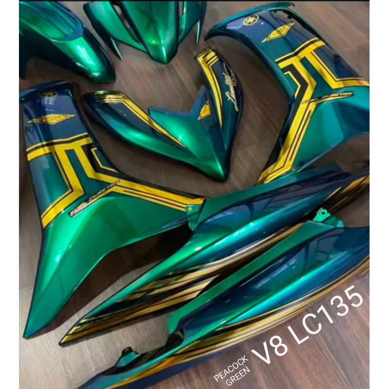 COVERSET FULL BODY SET YAMAHA LC 135 FI / V8 CHROME DESIGN | Shopee ...