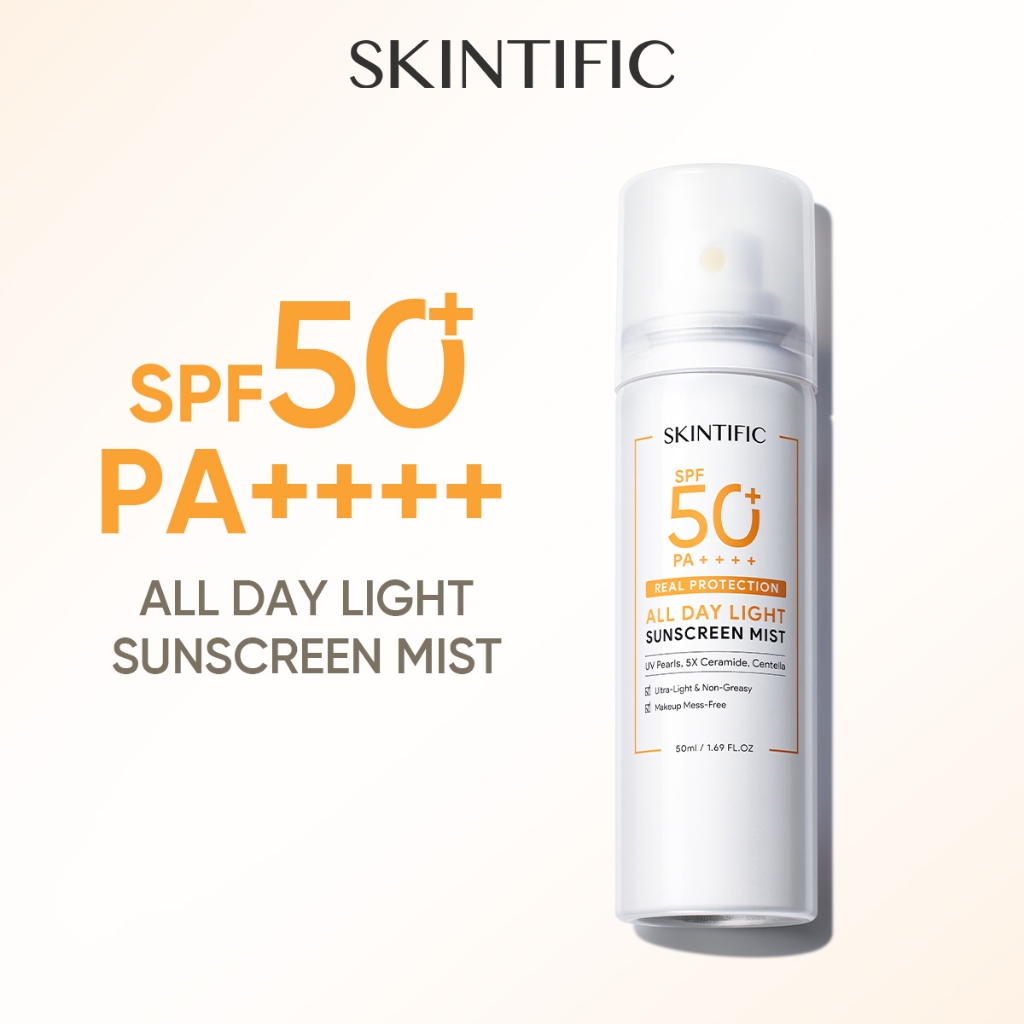 [120ml] SKINTIFIC All Day Light Sunscreen Mist SPF50 PA++++ Sunscreen ...