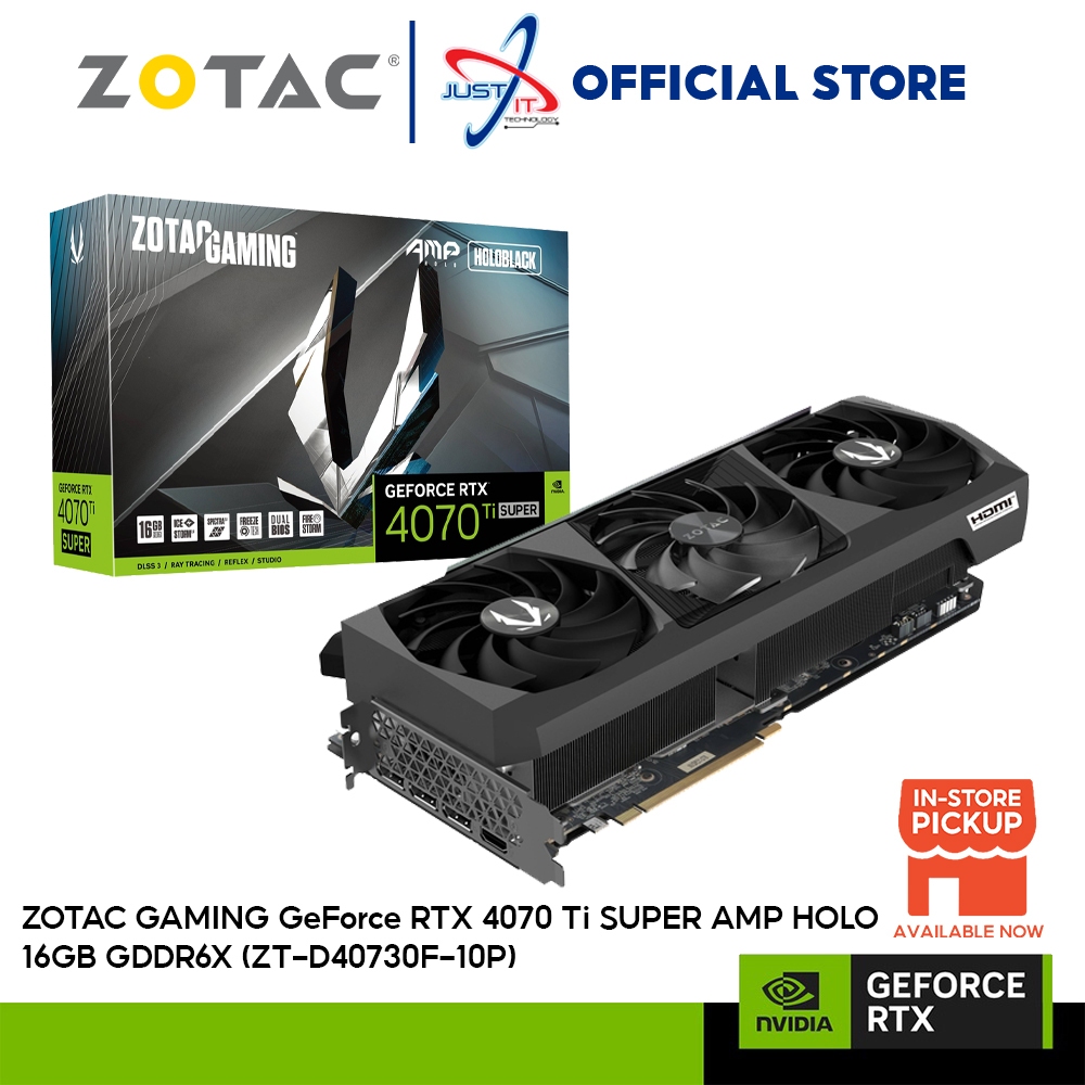 ZOTAC Gaming Geforce RTX4070 TI Super AMP Holo Graphics Card (16GB GDDR6X) ZT-D40730F-10P ...
