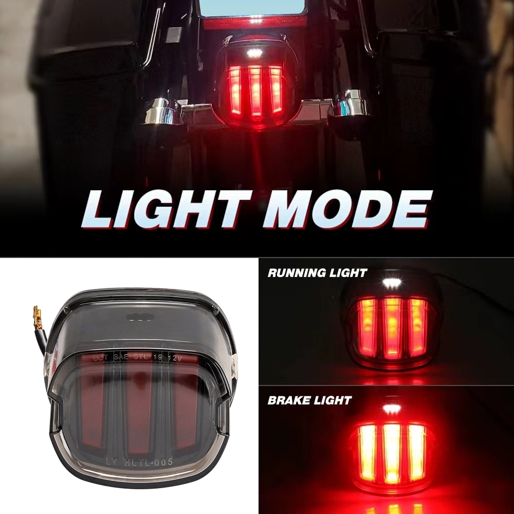 Motorcycle LED Tail Light Smoke Lens Brake License Plate Lamp Rear Stop ...