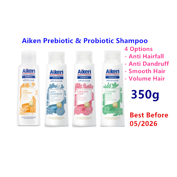 Aiken Prebiotic & Probiotic Shampoo 350g [Anti Hairfall / Anti Dandruff ...