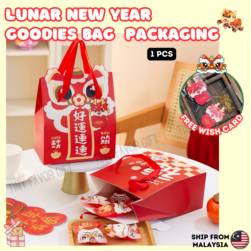 READY STOCK 1pcs Chinese New Year Goodies gifts bag packaging Nougat ...