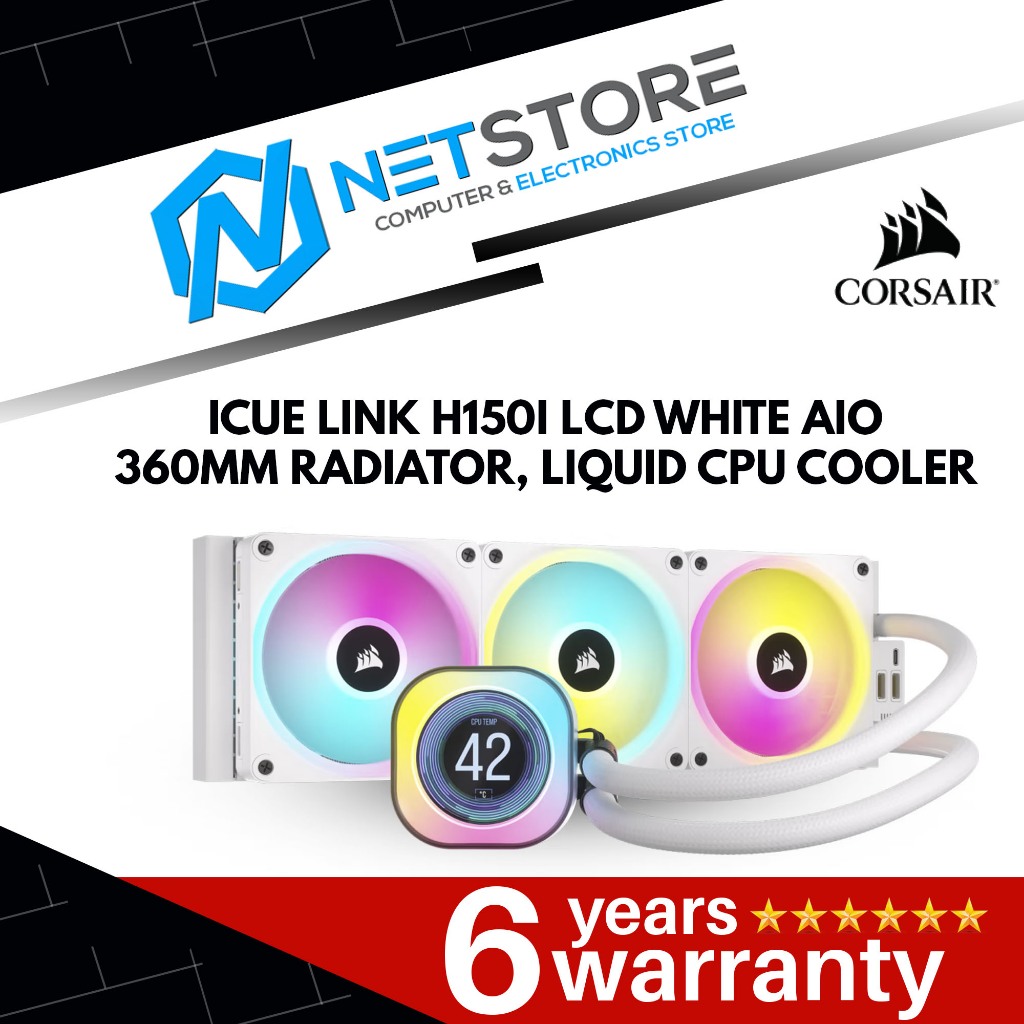 CORSAIR ICUE LINK H150I LCD WHITE AIO, 360MM RADIATOR, LIQUID CPU COOLER - CW-9061010-WW ...