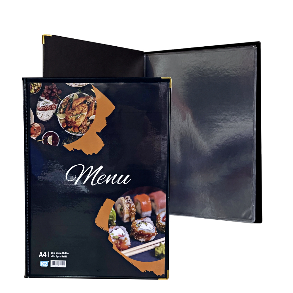 EMI-FILE K2 A4 Pvc / Clear Hardcover Menu Holder Book / 8Pocket ...