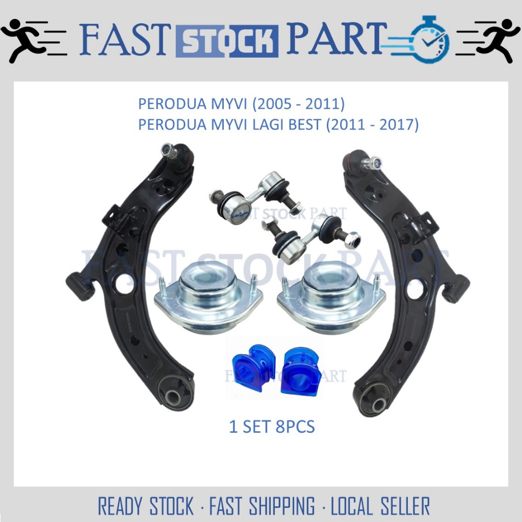 1SET 8PCS FRONT LOWER ARM/FRONT ABSORBER MOUNTING/ LINK/ BUSH (SILICONE ...