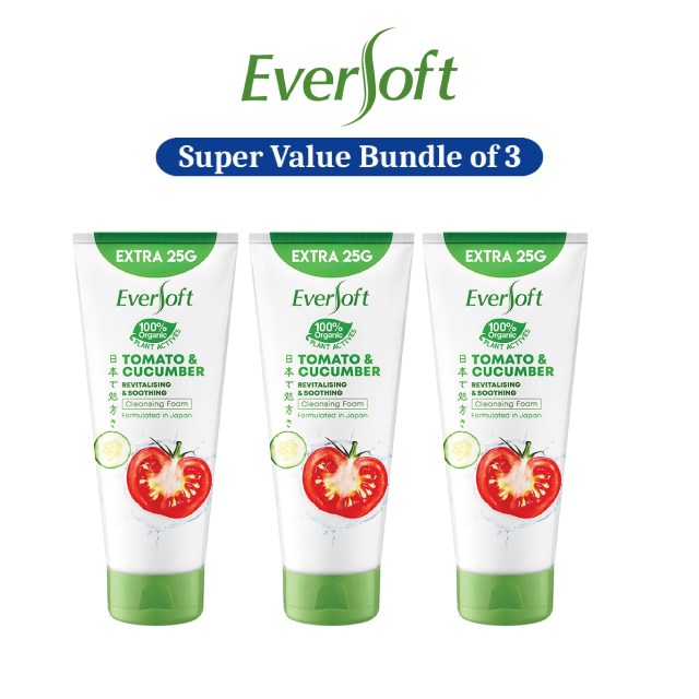 Eversoft Tomato Cleanser Foam 195g x3 | Renewal & Regeneration Skin ...