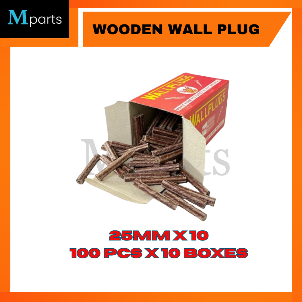 25mm x 10 x 100PCS x 10 boxes | WOOD WALL PLUG | WALL PLUG KAYU FOR ...