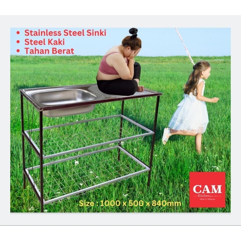 STAINLESS STEEL DOUBLE LAYER HEAVY DUTY SINK / SINKI / WASHING BOWL ...