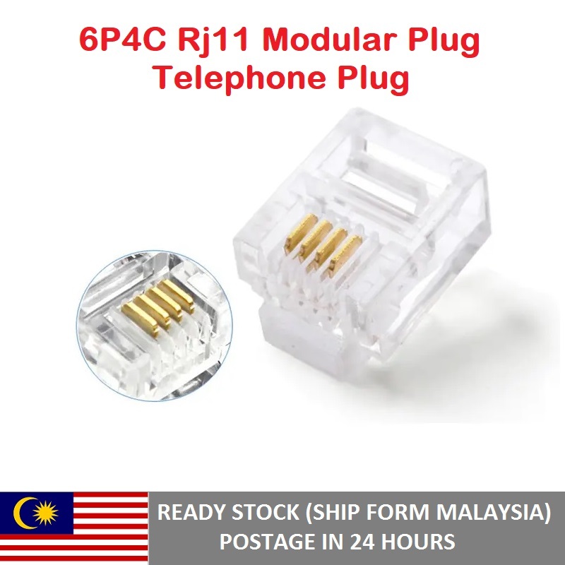 6P4C Rj11 Modular Plug Gold Plated Telephone Plug High Quality ...