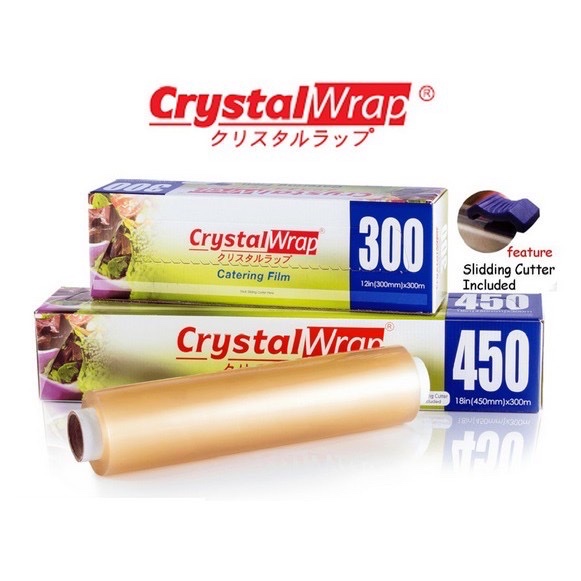 CrystalWrap 300mm(12" Inch)/450mm(18” Inch) x 300m Plastic Food Wrap ...