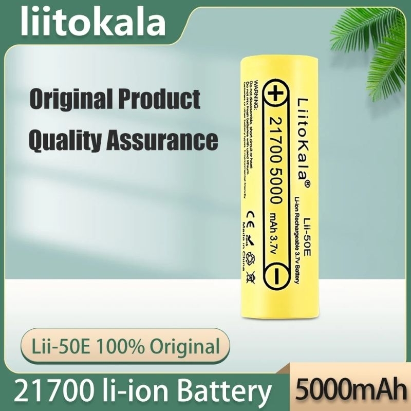 LiitoKala 100% Original New Battery 21700 Lii-50E 3.7v 5000mAH 2C ...