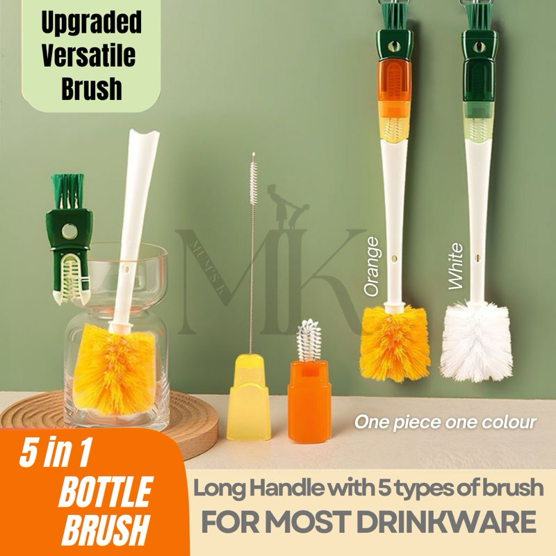 5-in-1 Cup Bottle Brush Upgraded Handle Berus Cuci Cawan Botol Pacifier ...