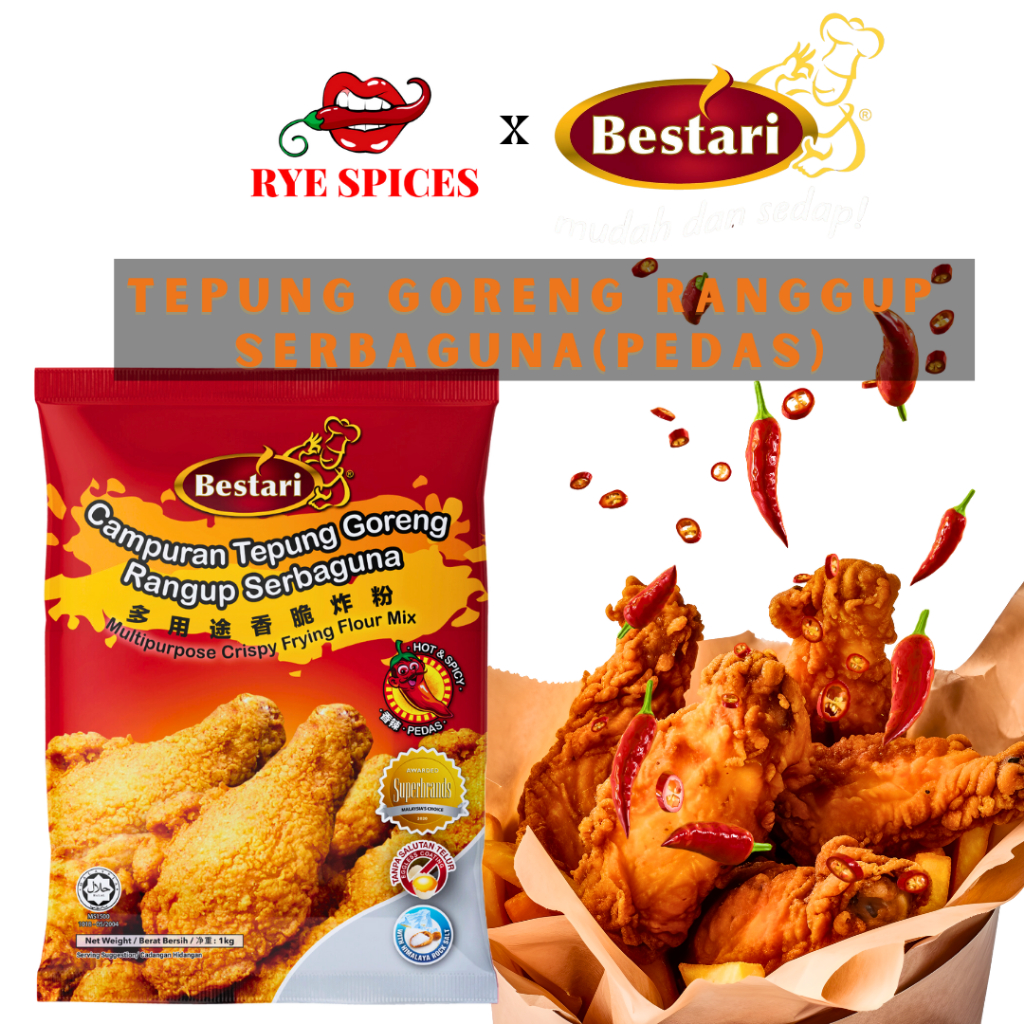 Campuran Tepung Goreng Bestari (Pedas)/Bestari Crispy Fried Chicken ...