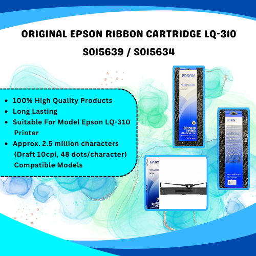 ORIGINAL EPSON RIBBON CARTRIDGE LQ-310 S015639 / S015634 FOR DOT MATRIX ...