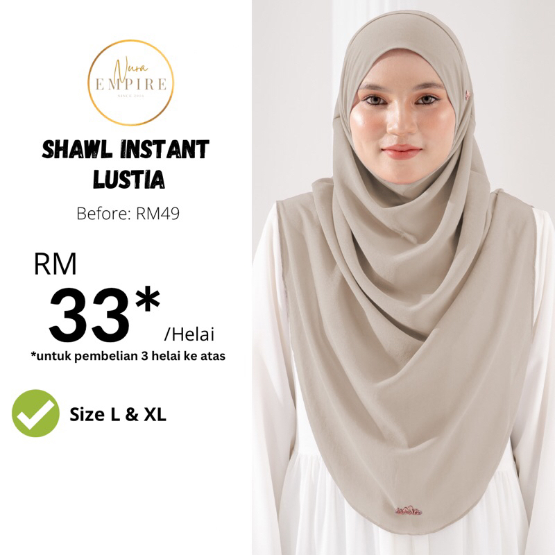 TUDUNG INSTANT CHIFFON LUSTIA SARUNG LABUH ironless luvla muslimah ...