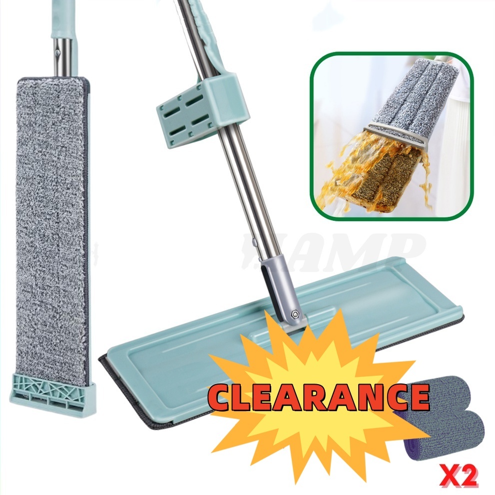 🔥CLEARANCE🔥Microfibre Hands Free Mop Self Wring Complete Set X2 ...