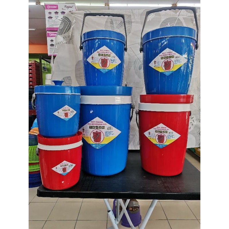 ROBIHOOD ROUND ICE COOLER BOX Plus nasi plus ais batu Capacity 5LT /9LT ...