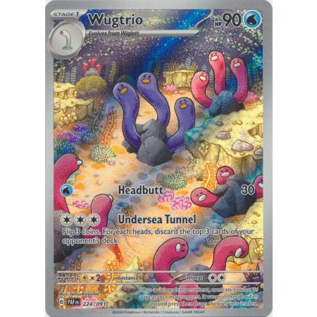 Wugtrio / 224/091 / Illustration Rare / Scarlet & Violet Paldean Fates ...