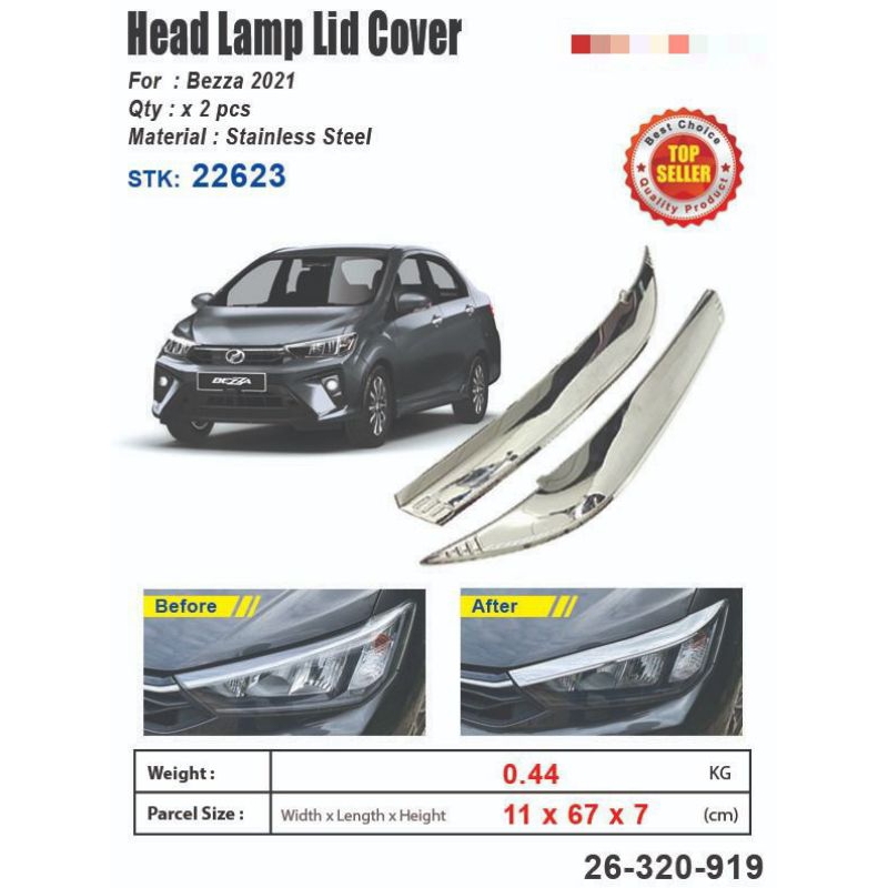 Perodua Bezza 2020 Front eyelid Headlamp chrome | Shopee Malaysia