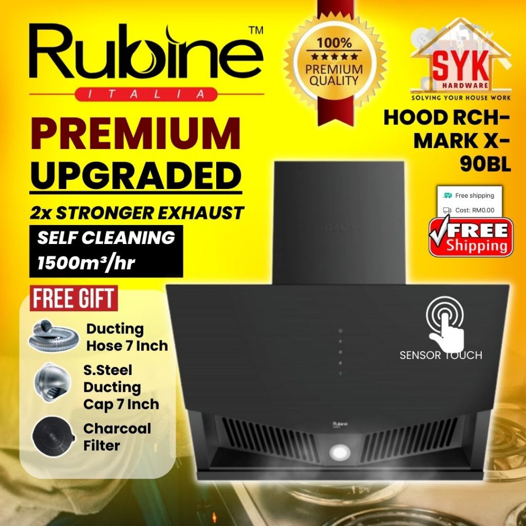 SYK (Free Shipping) Rubine MARK-90BL Kitchen Cooker Cooktops Hood and ...