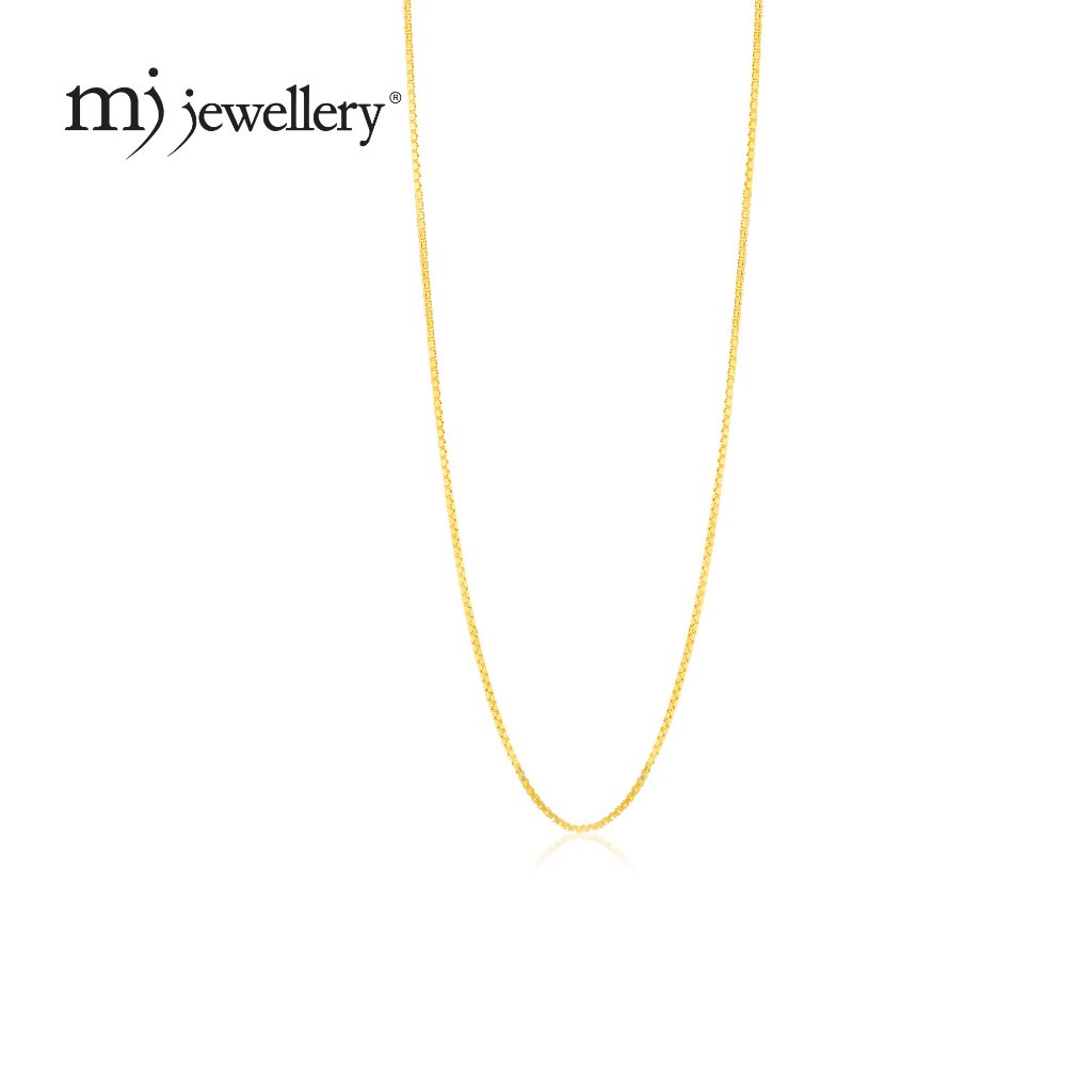 MJ Jewellery 375/9K Gold Box Chain Necklace R031 | Shopee Malaysia
